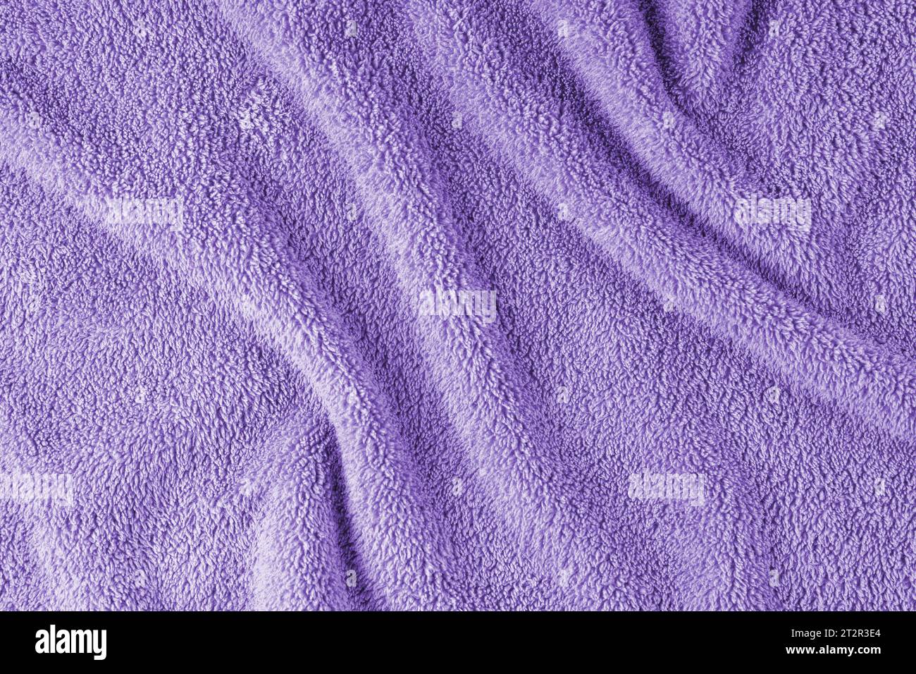Terry cloth, violet towel texture background. Wrinkled and crumped soft ...