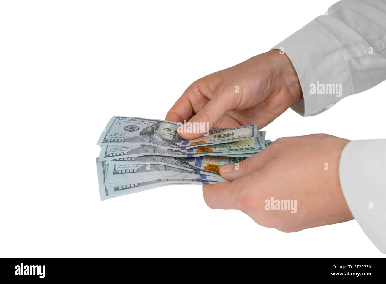 Man counting money. Allocation of money, economy concept, US dollar ...