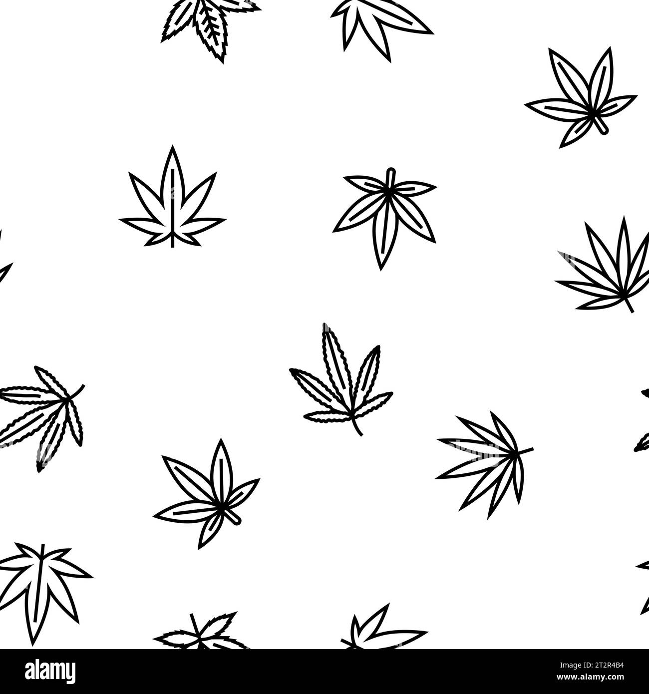 cannabis plant leaf weed hemp vector seamless pattern Stock Vector ...