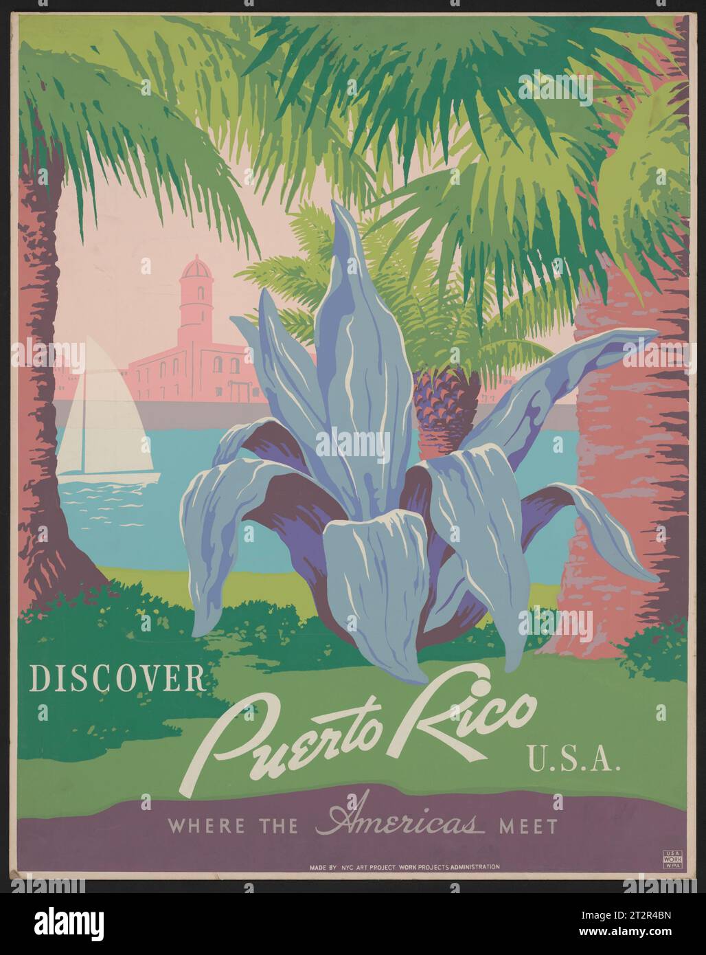 Reproduction vintage travel posters worldwide Stock Photo - Alamy