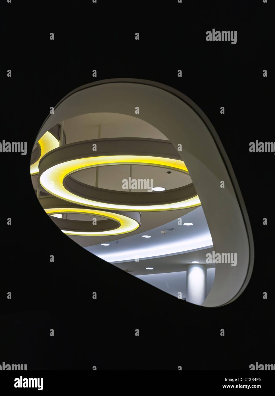 Looking through the Glass mirrored wall panels in the living room can ...