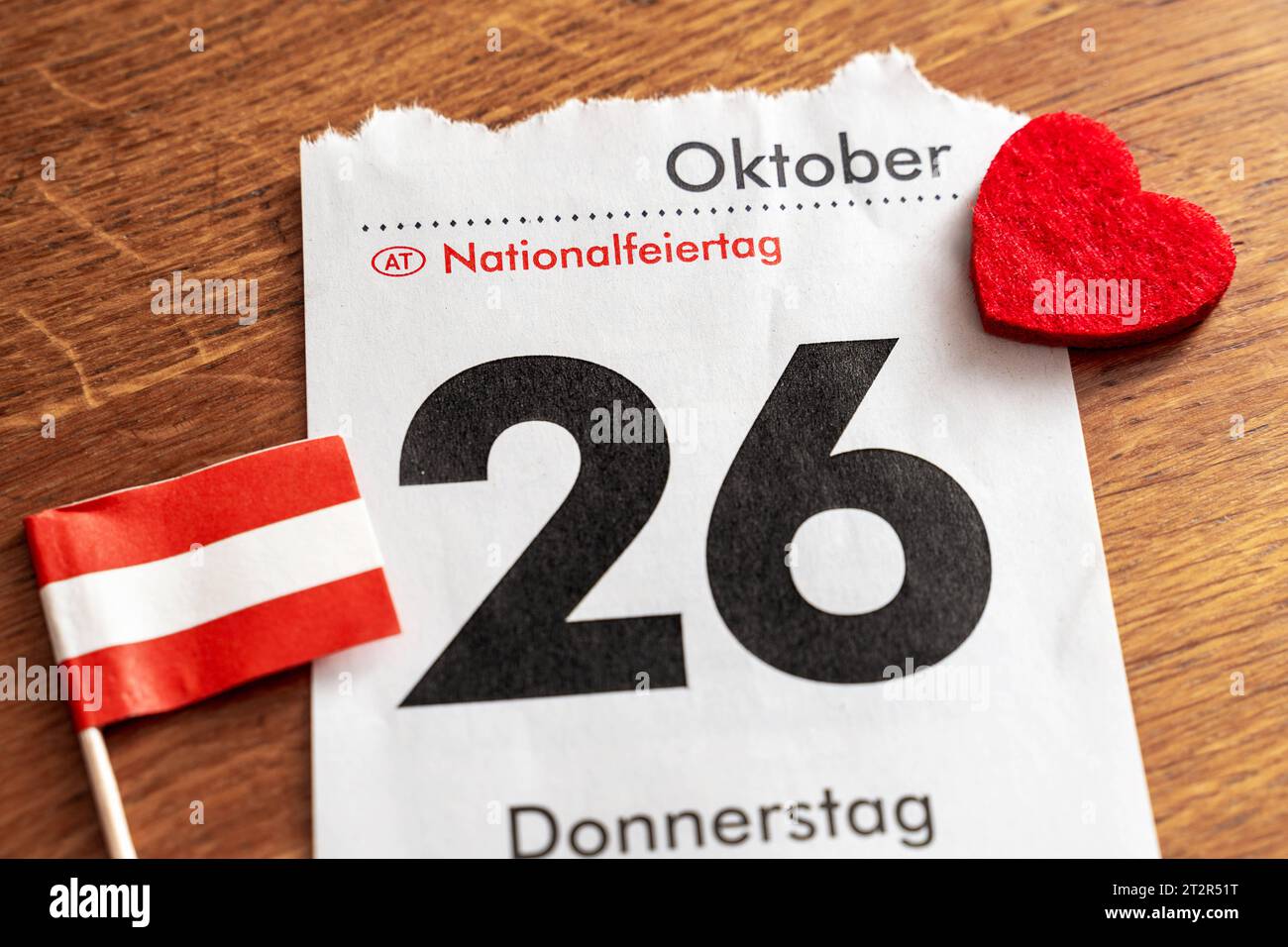 20 October 2023: Calendar page with date 26 October, national holiday ...