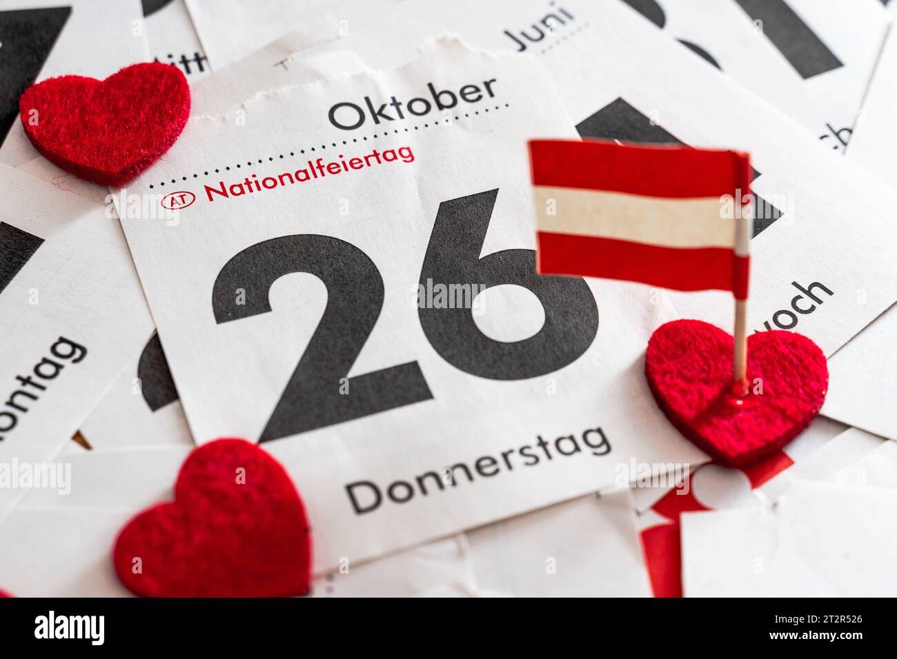 20 October 2023: Calendar page with date 26 October, national holiday ...