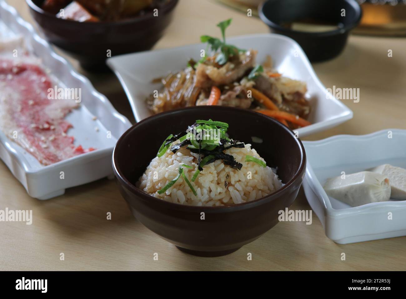 Fried Rice with Samgyupsal Korean Food Stock Photo - Alamy