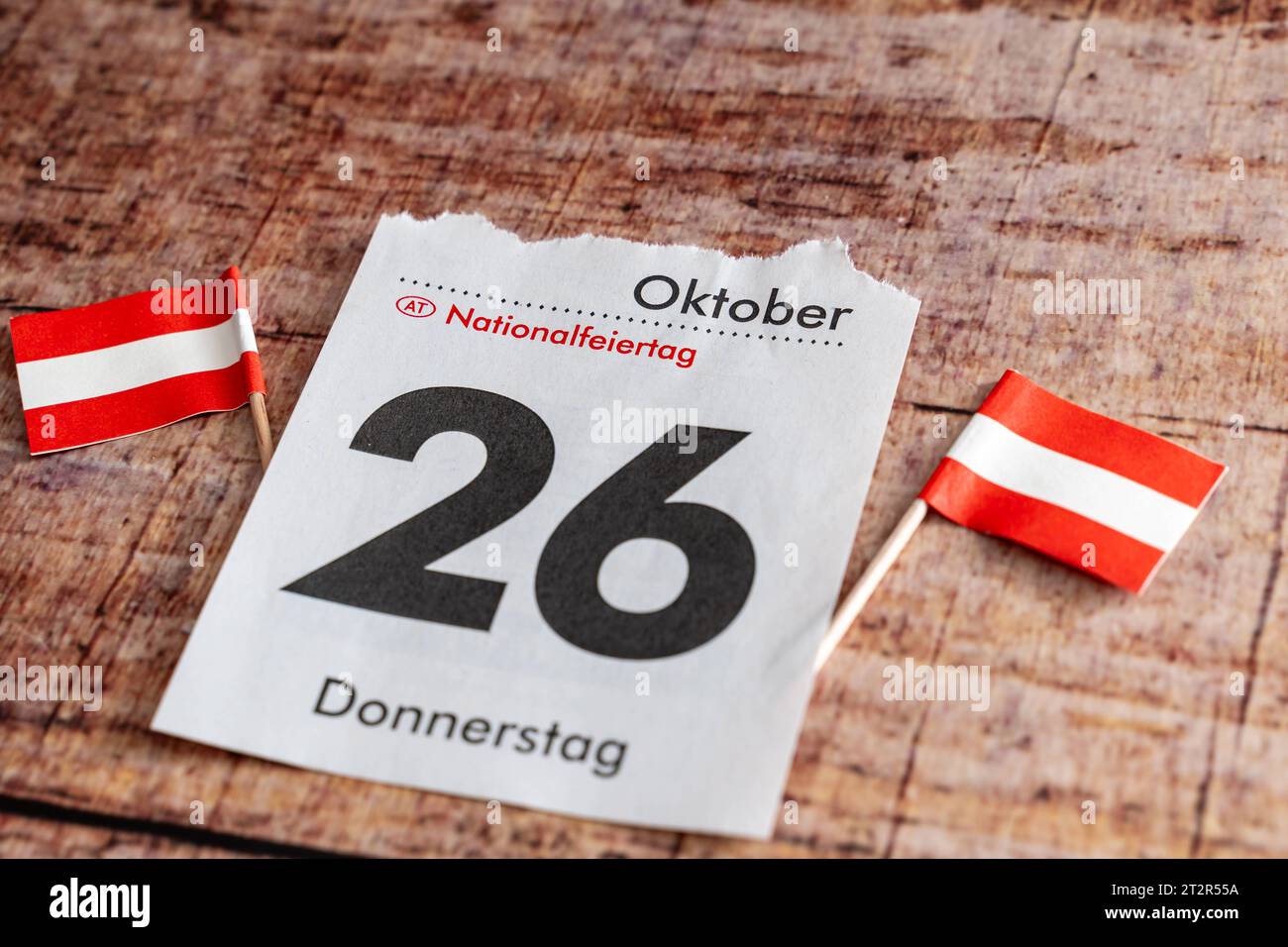 21 October 2023: Calendar page with October 26, national holiday in ...