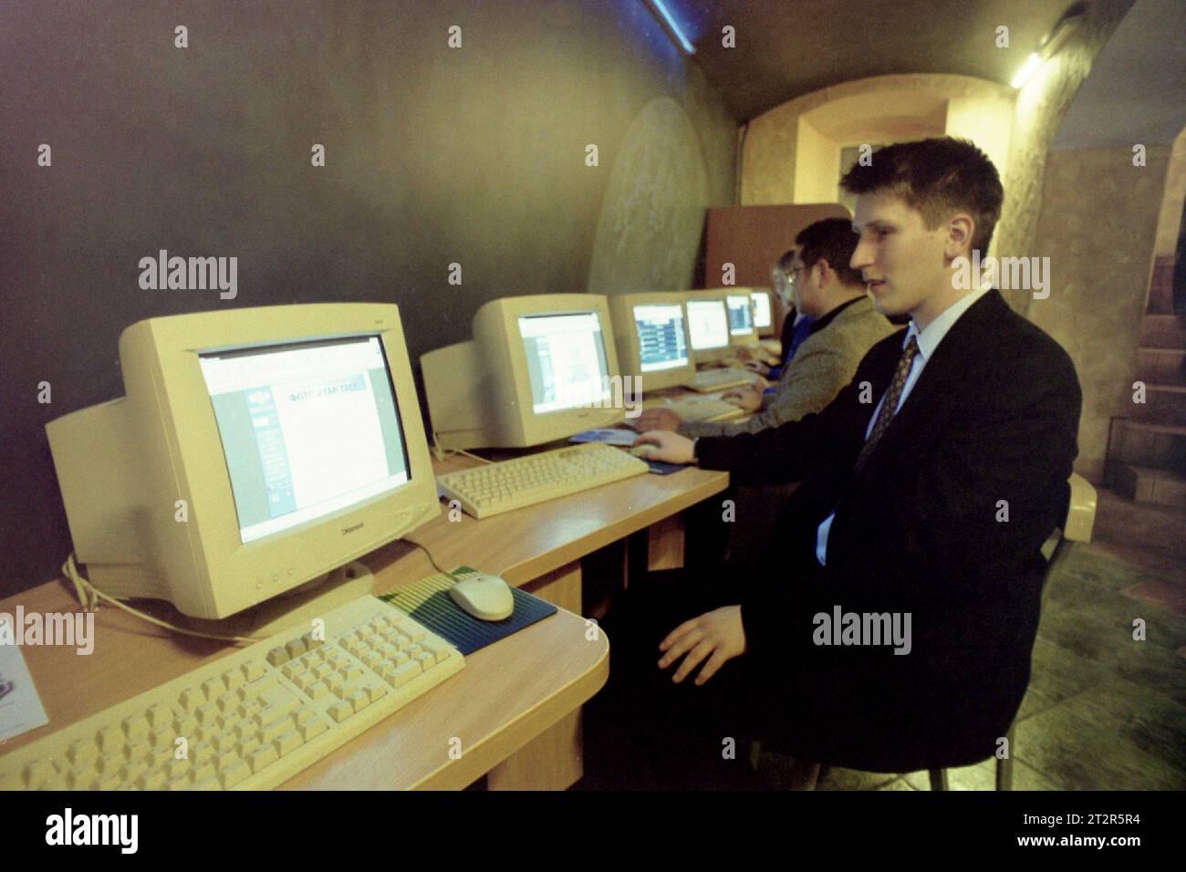One of the first public Internet cafes in Riga (photo 03.2000 Stock ...