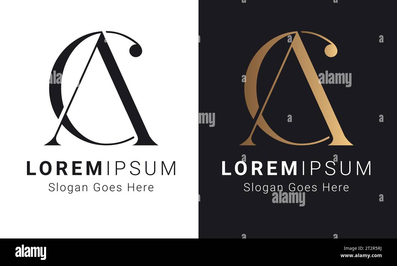 Luxury Initial CA or AC Monogram Text Letter Logo Design Stock Vector ...