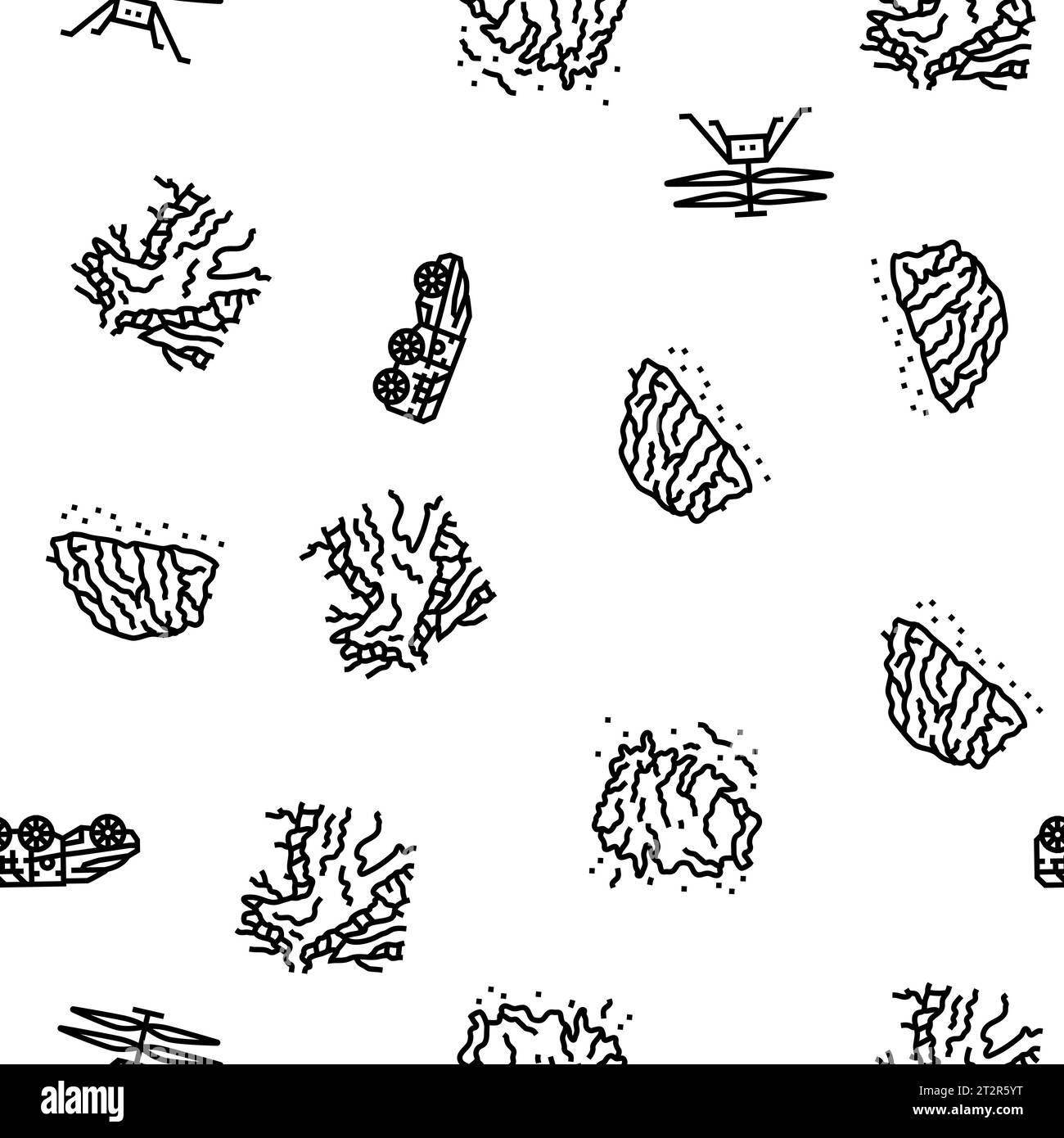 mars planet space astronomy vector seamless pattern Stock Vector Image ...