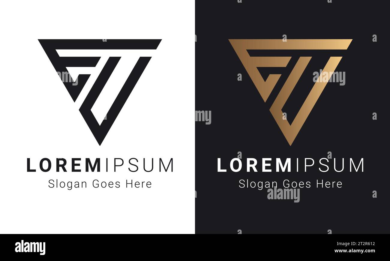 Luxury Initial EV or VE Monogram Text Letter Logo Design Stock Vector ...