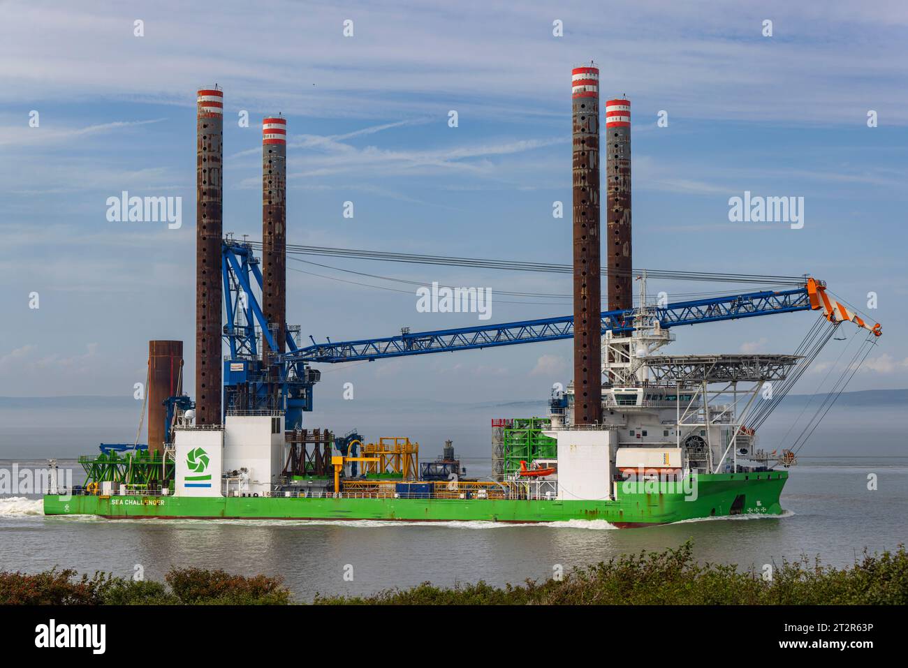 Jack-up vessel Sea Challenger heading for Royal Portbury docks Stock ...