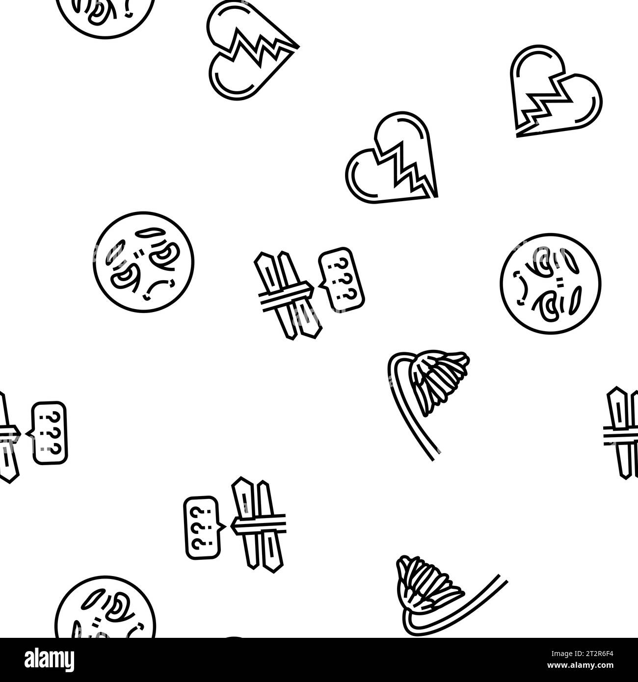 sad mood emotion face vector seamless pattern Stock Vector Image & Art ...