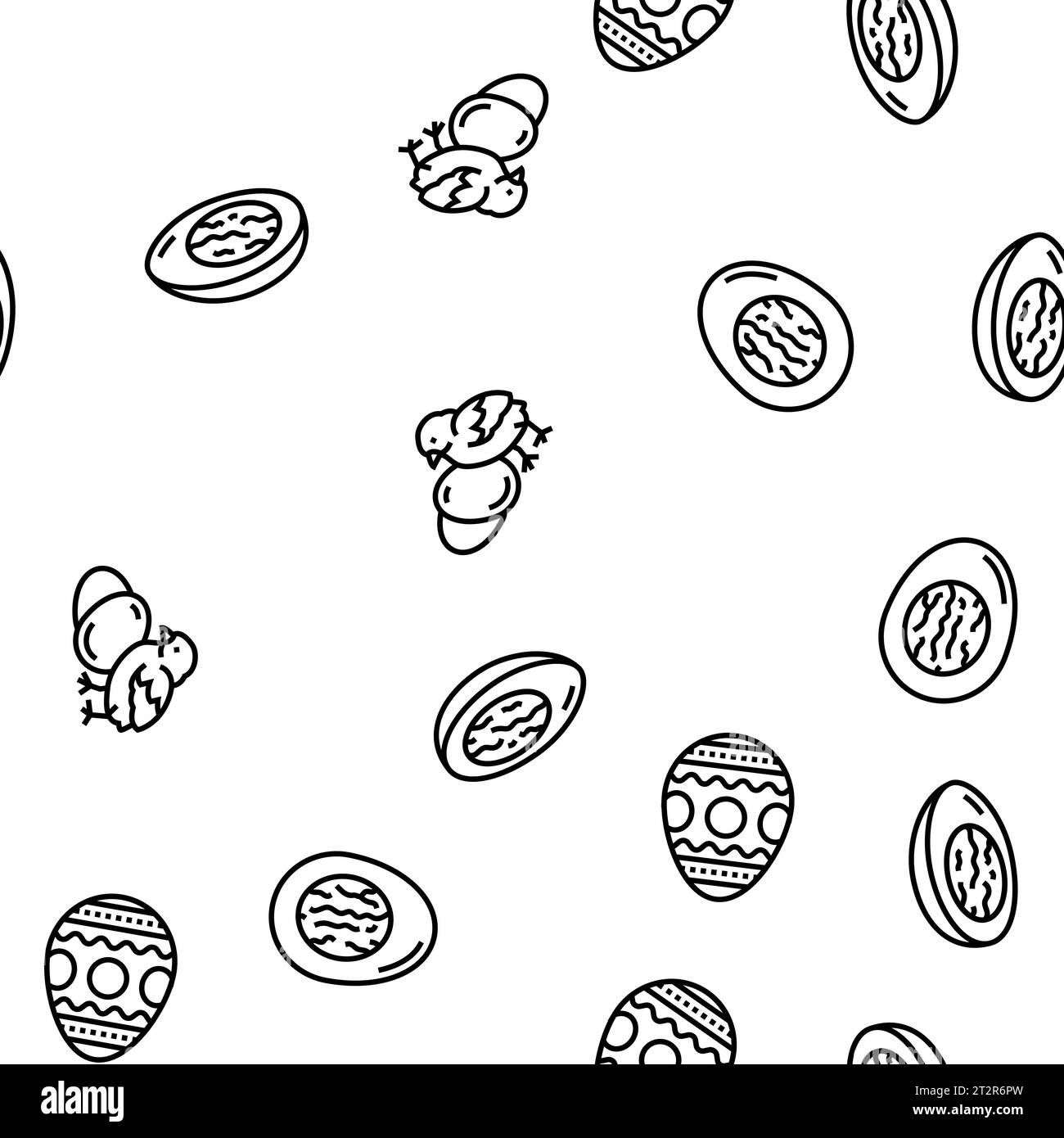 egg chicken farm food organic vector seamless pattern Stock Vector ...