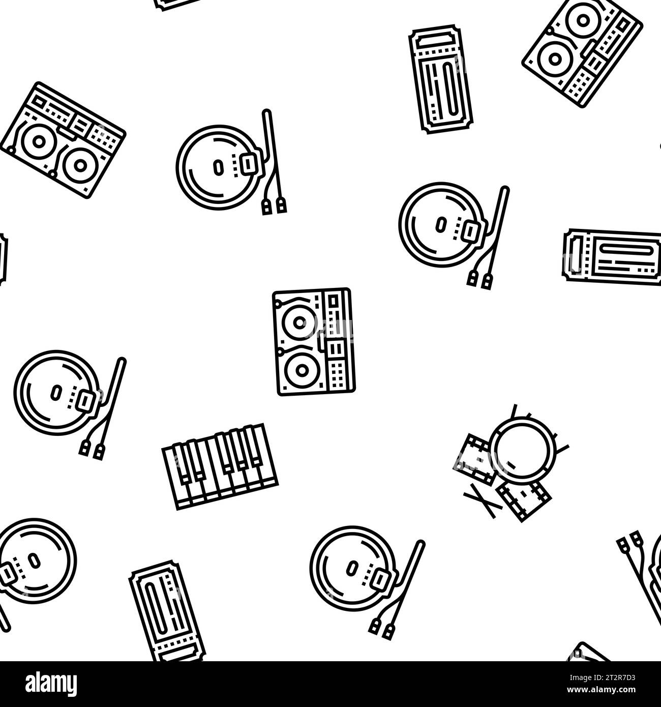 retro music vintage style vector seamless pattern Stock Vector Image ...