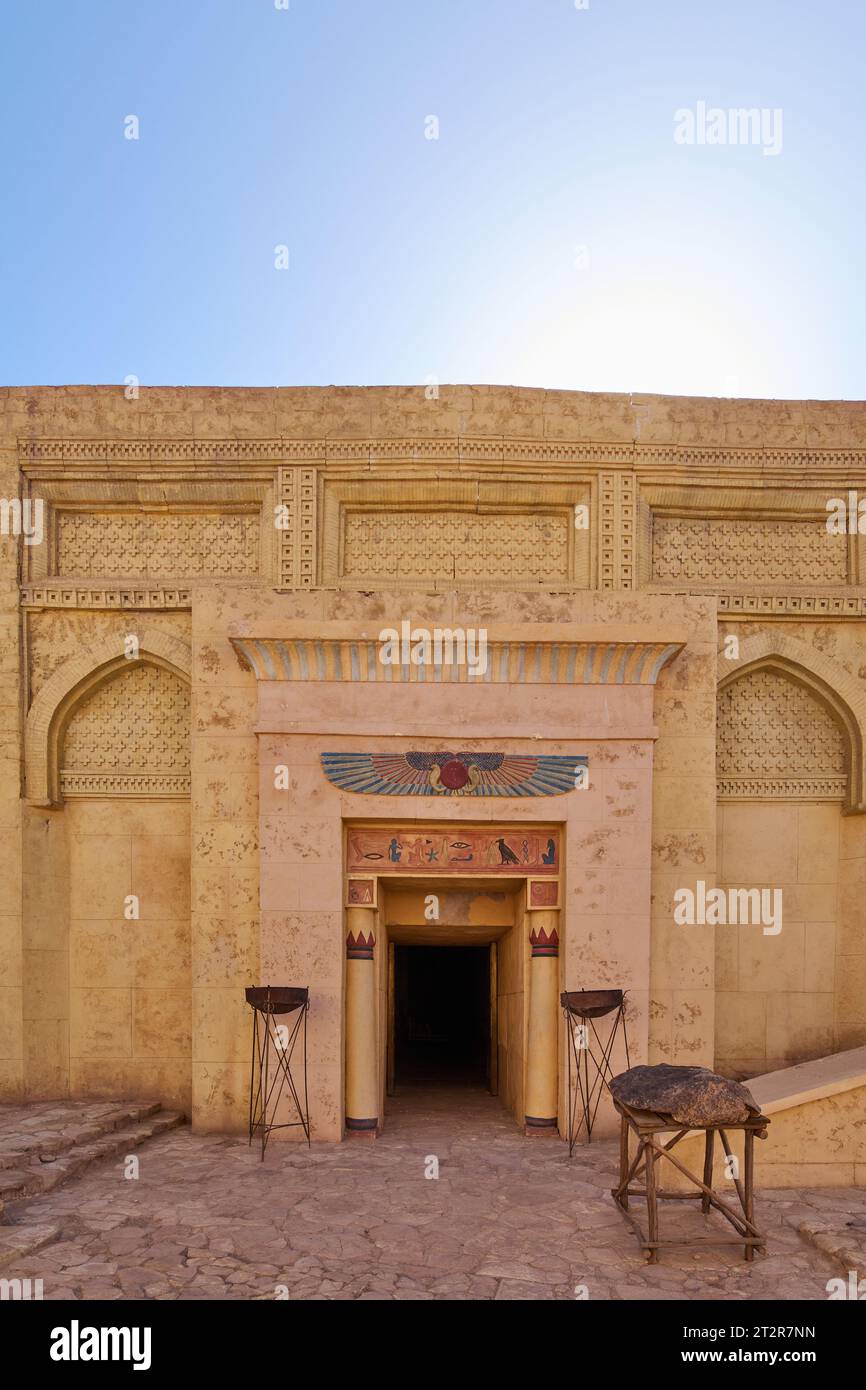 View of traditional Moroccan architecture in a picturesque desert ...