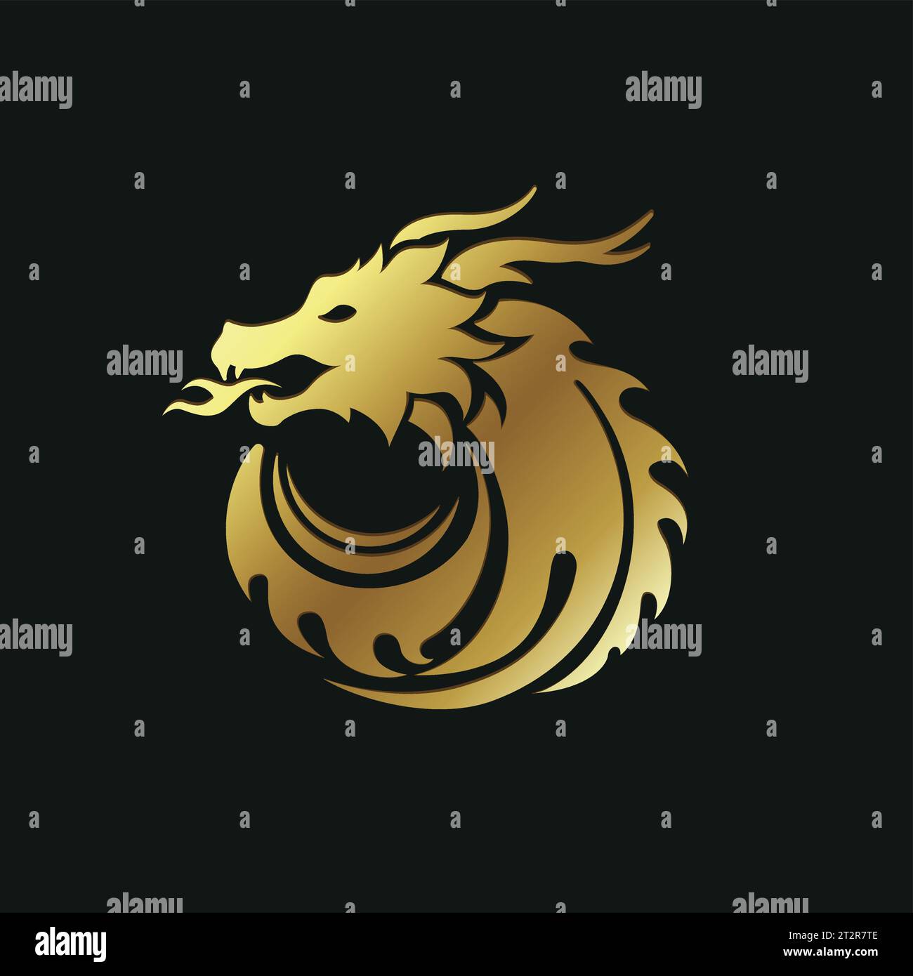 Dragon logo design in gold and black color - for business logo or ...