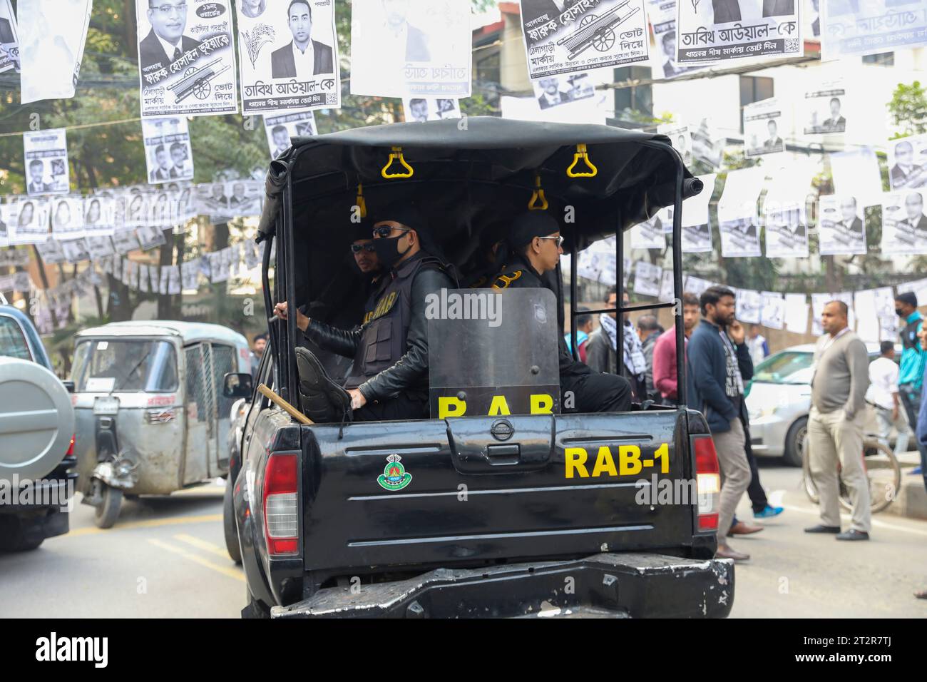 Members of the Rapid Action Battalion (RAB) patrol the streets during ...
