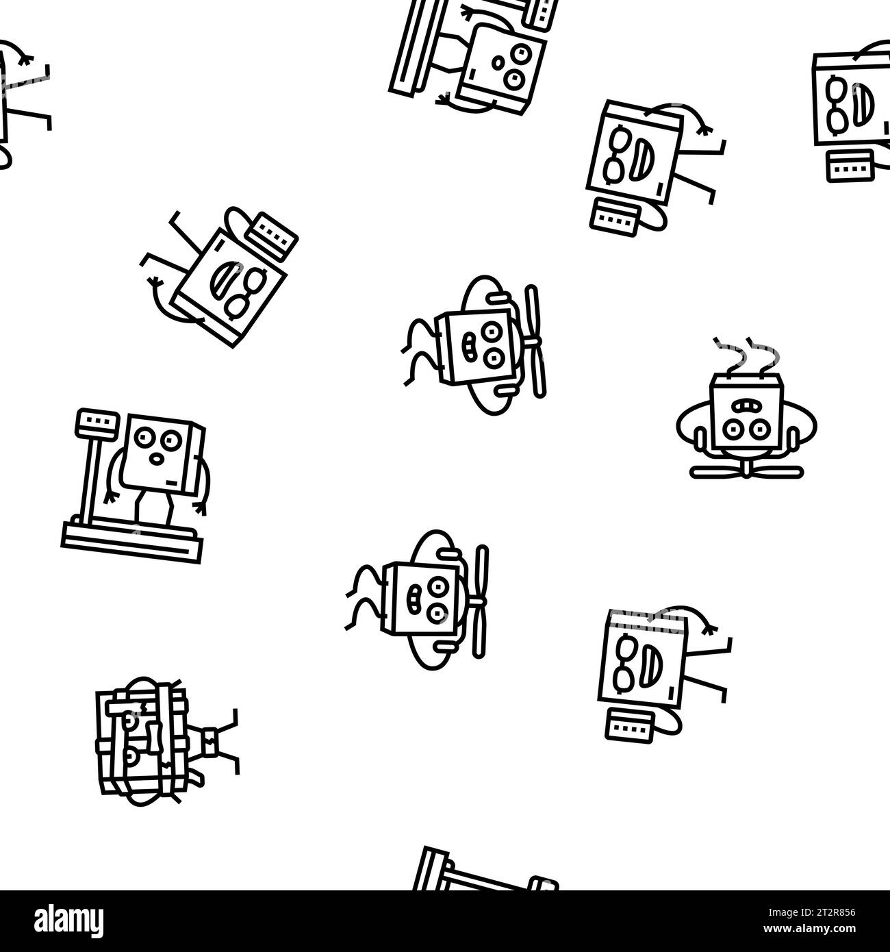 cardboard character box package vector seamless pattern Stock Vector ...