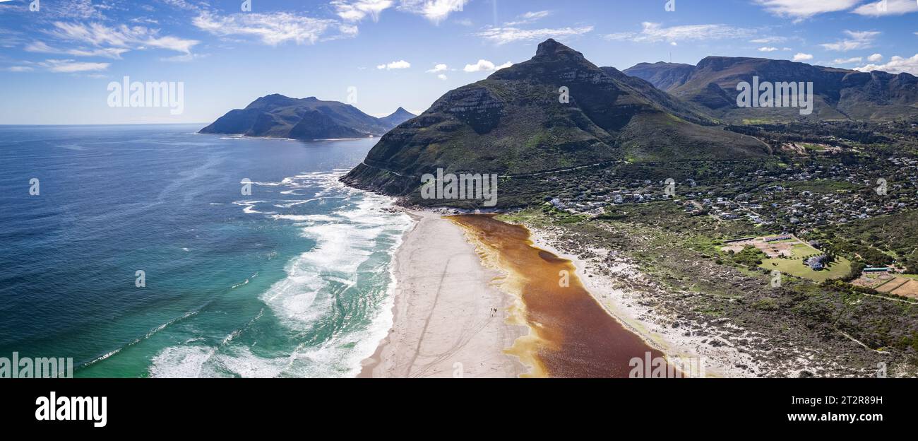Aerial view of Noordhoek Long Beach in Cape Town, South Africa Stock ...
