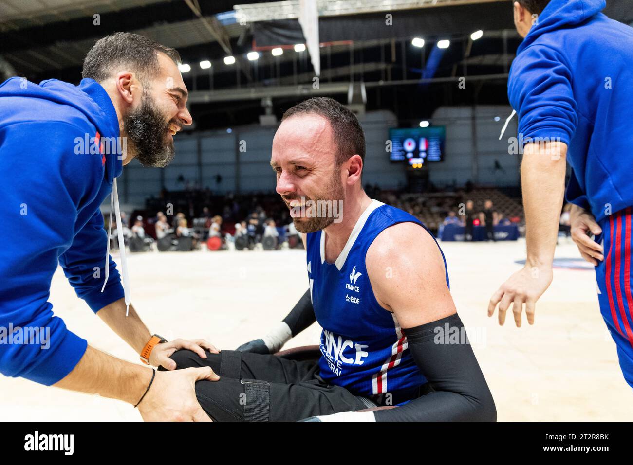 Medical staff of France Frederic Garcia and Jonathan Hivernat #21 of ...