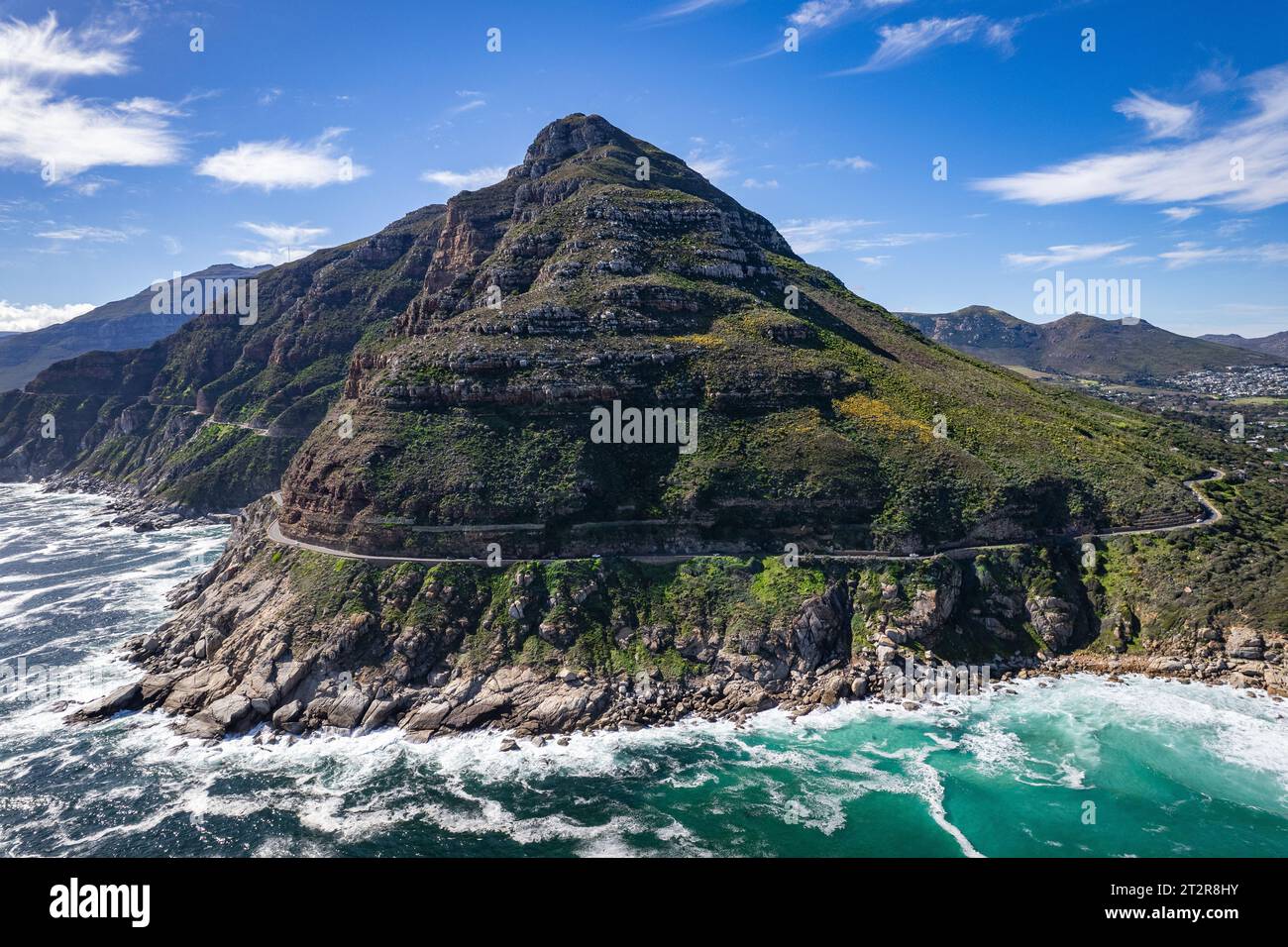 Aerial view of Noordhoek Long Beach in Cape Town, South Africa Stock ...
