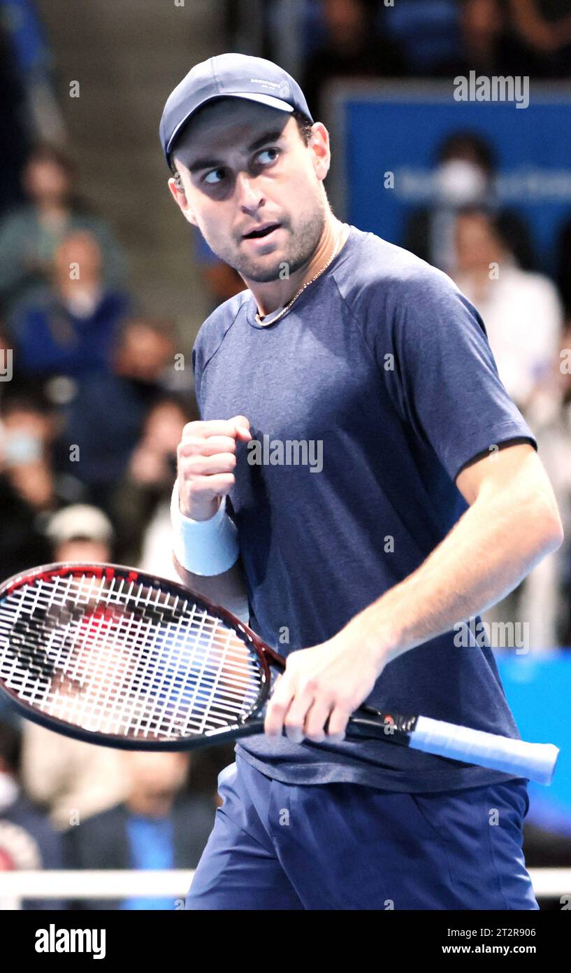 Tokyo, Japan. 21st Oct, 2023. Aslan Karatsev of Russia clinches his ...