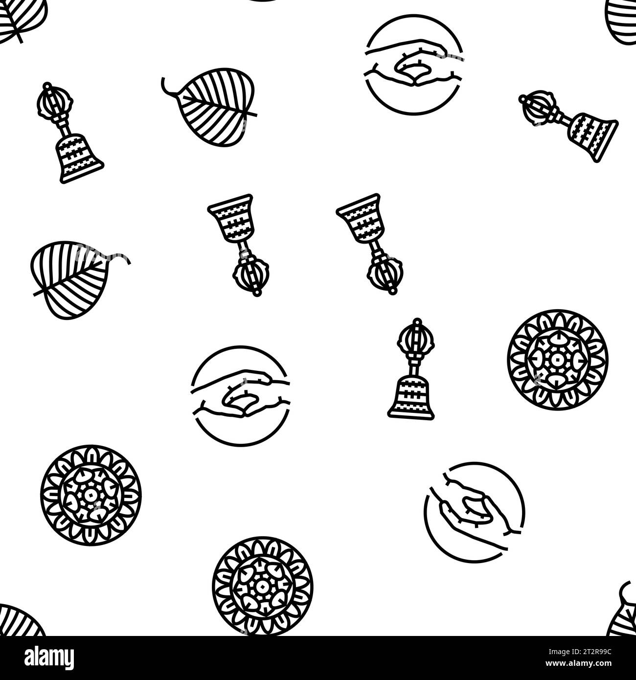 buddhism buddha lotus meditation vector seamless pattern Stock Vector ...