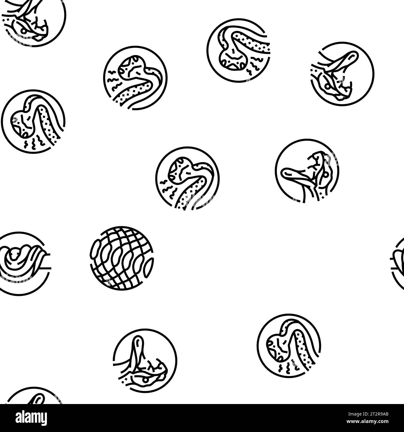 snake black serpent viper cobra vector seamless pattern Stock Vector ...