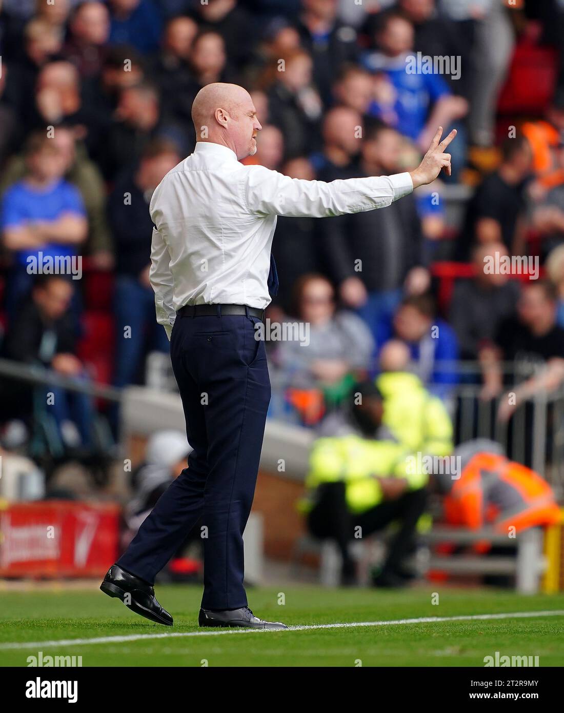 Everton manager Sean Dyche during the Premier League match at Anfield ...