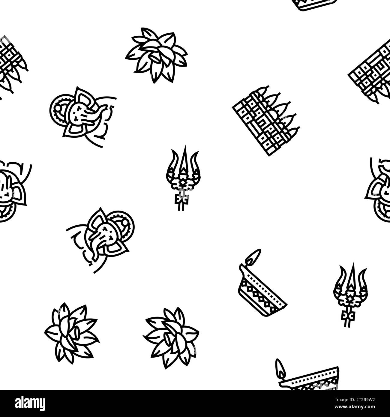 hinduism india hindu god religion vector seamless pattern Stock Vector ...