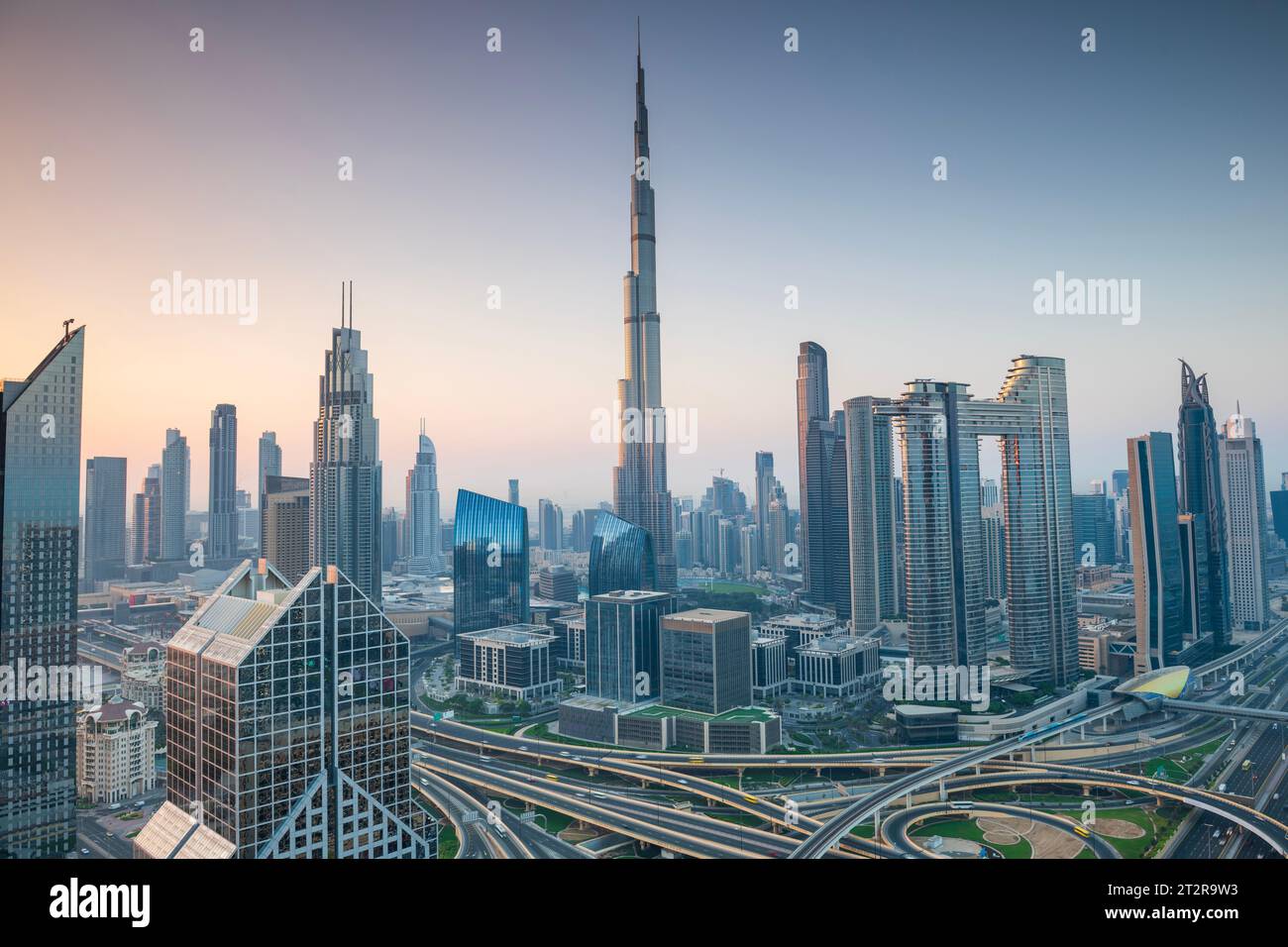 Vibrant Dubai Skyline: A Sunny Morning Scene Stock Photo - Alamy