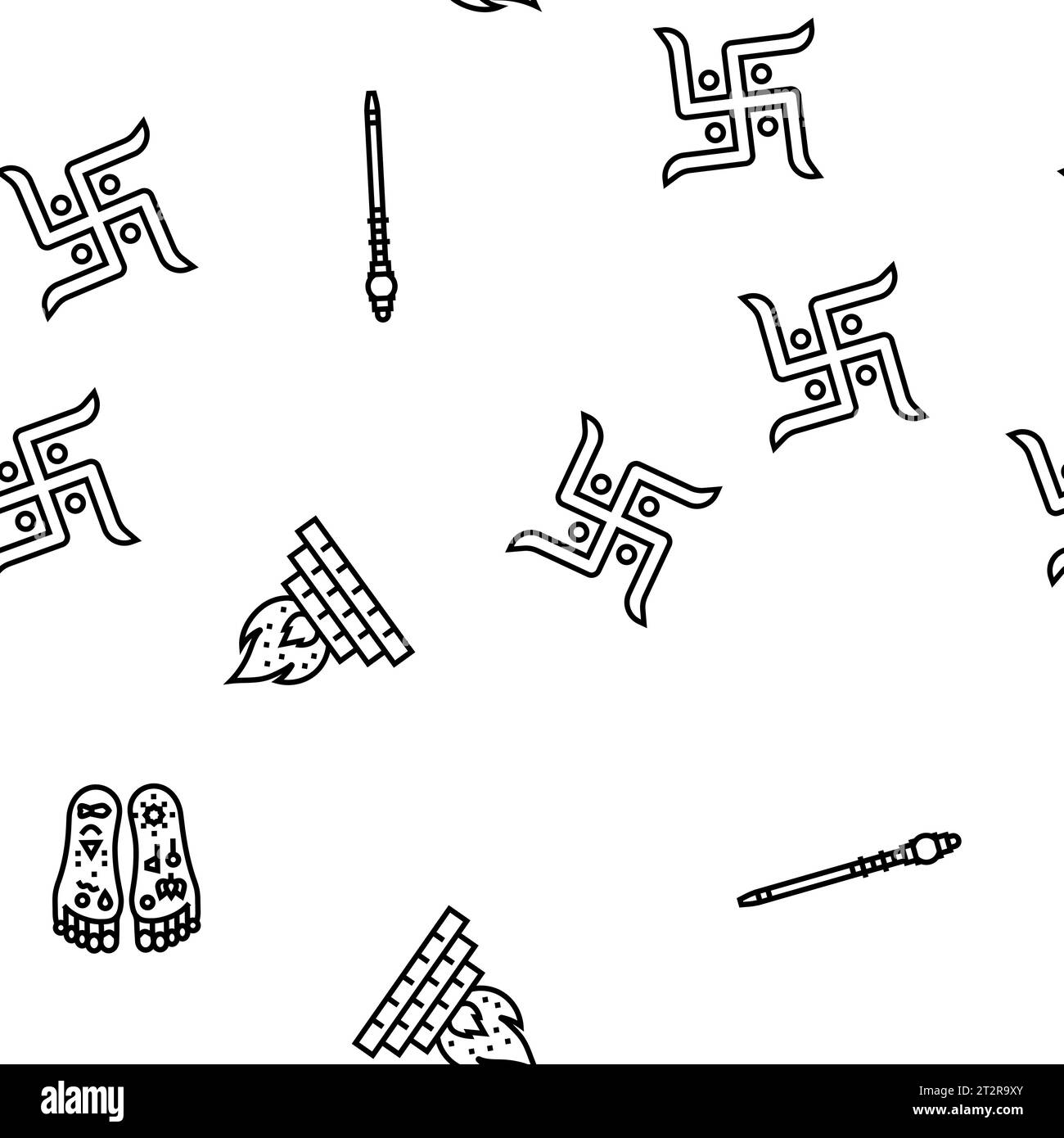 hinduism india hindu god religion vector seamless pattern Stock Vector ...