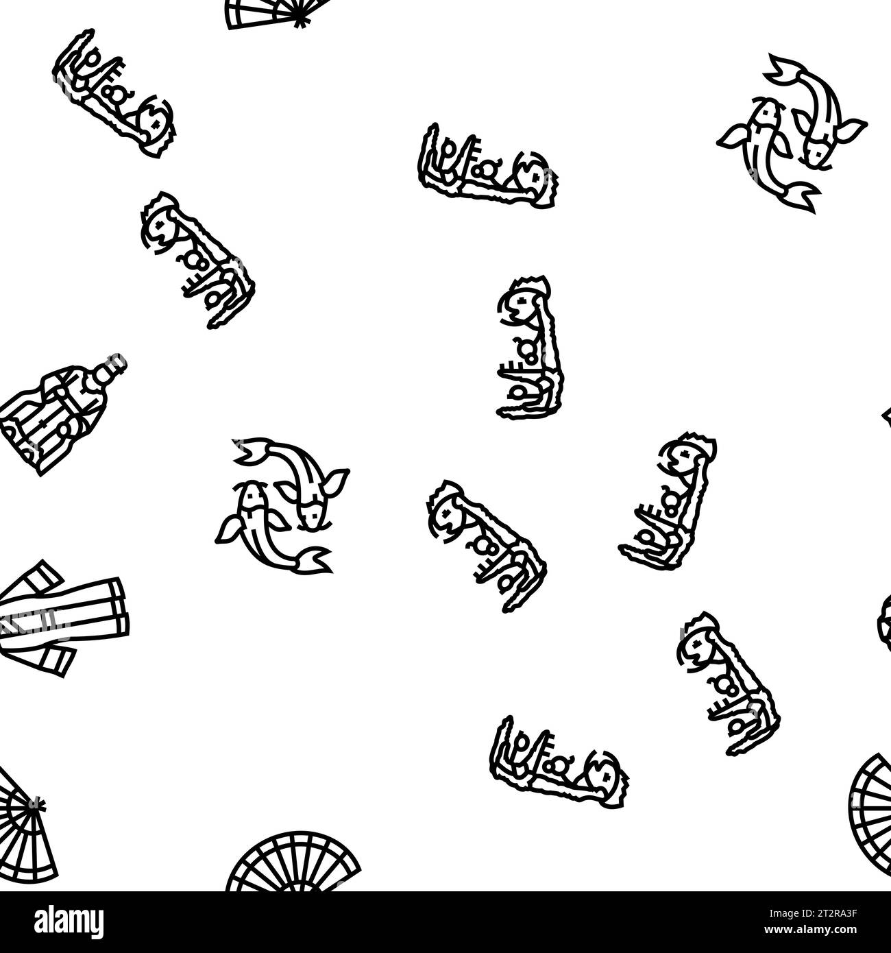 taoism yang yin ying chinese vector seamless pattern Stock Vector Image ...