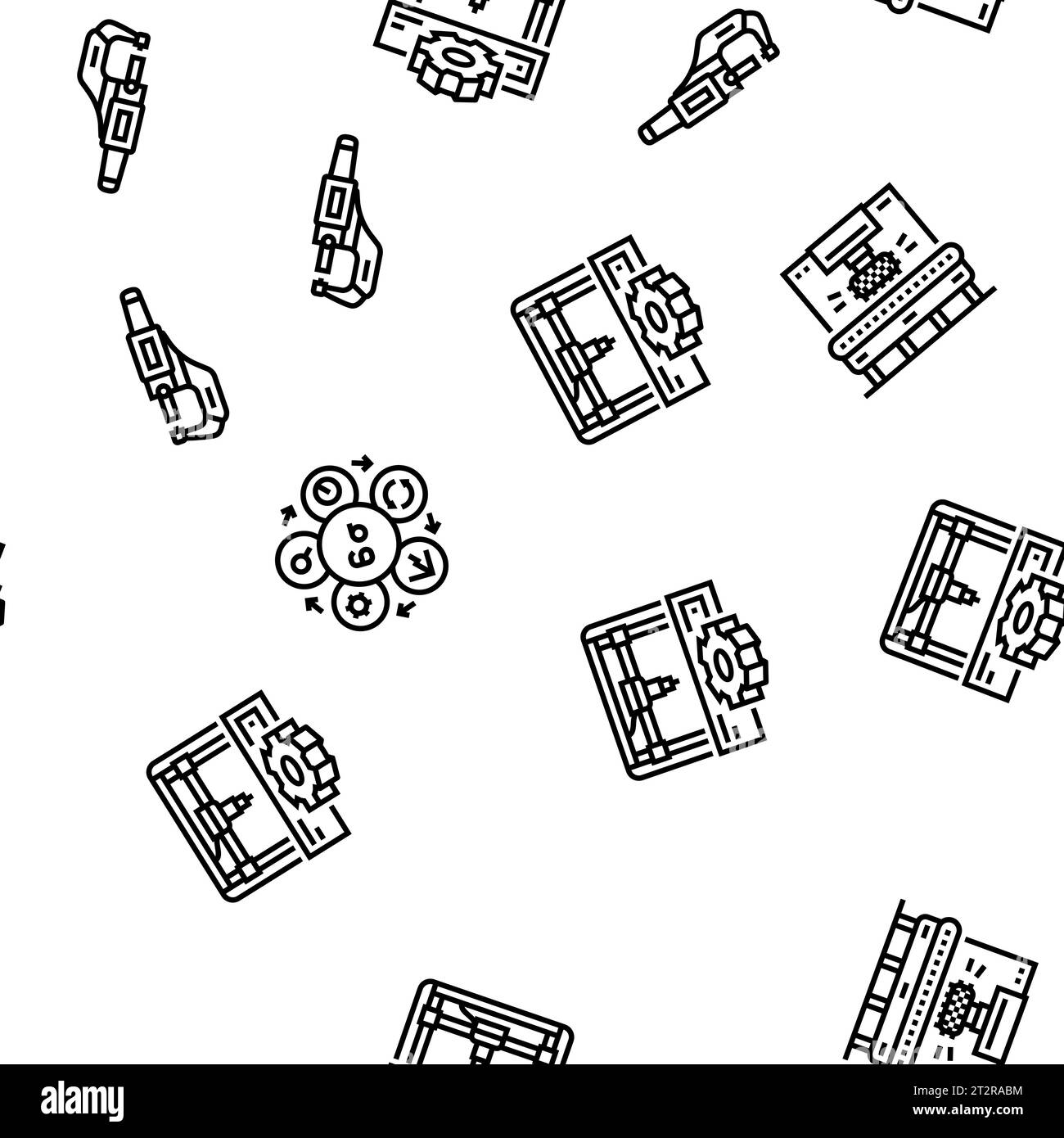 manufacturing industry factory vector seamless pattern Stock Vector ...