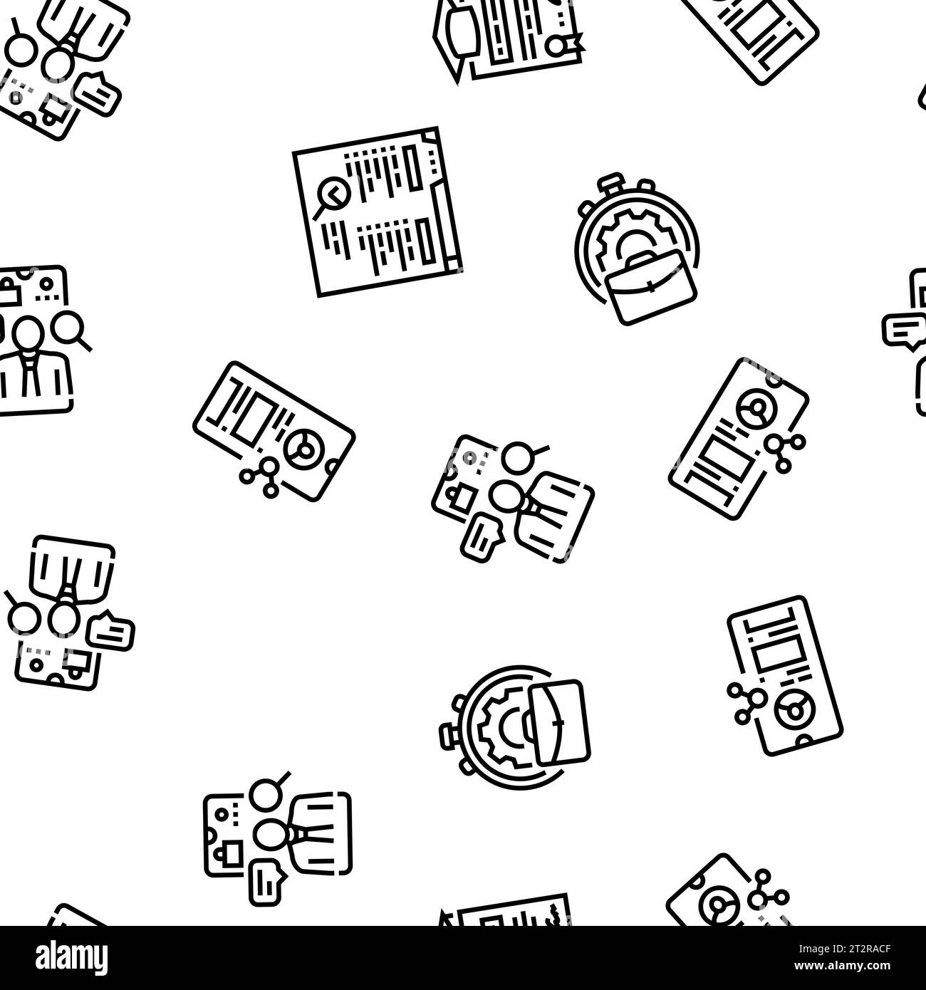 interview job business employee vector seamless pattern Stock Vector ...