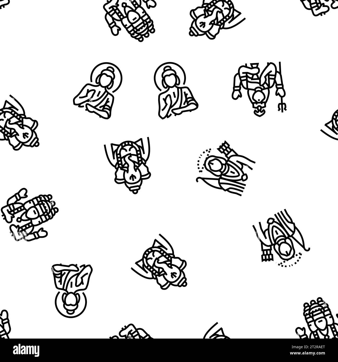 god indian hindu lord krishna vector seamless pattern Stock Vector ...