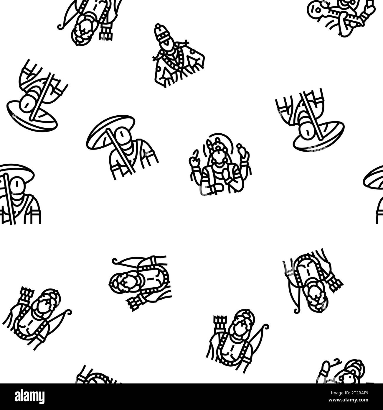 god indian hindu lord krishna vector seamless pattern Stock Vector ...