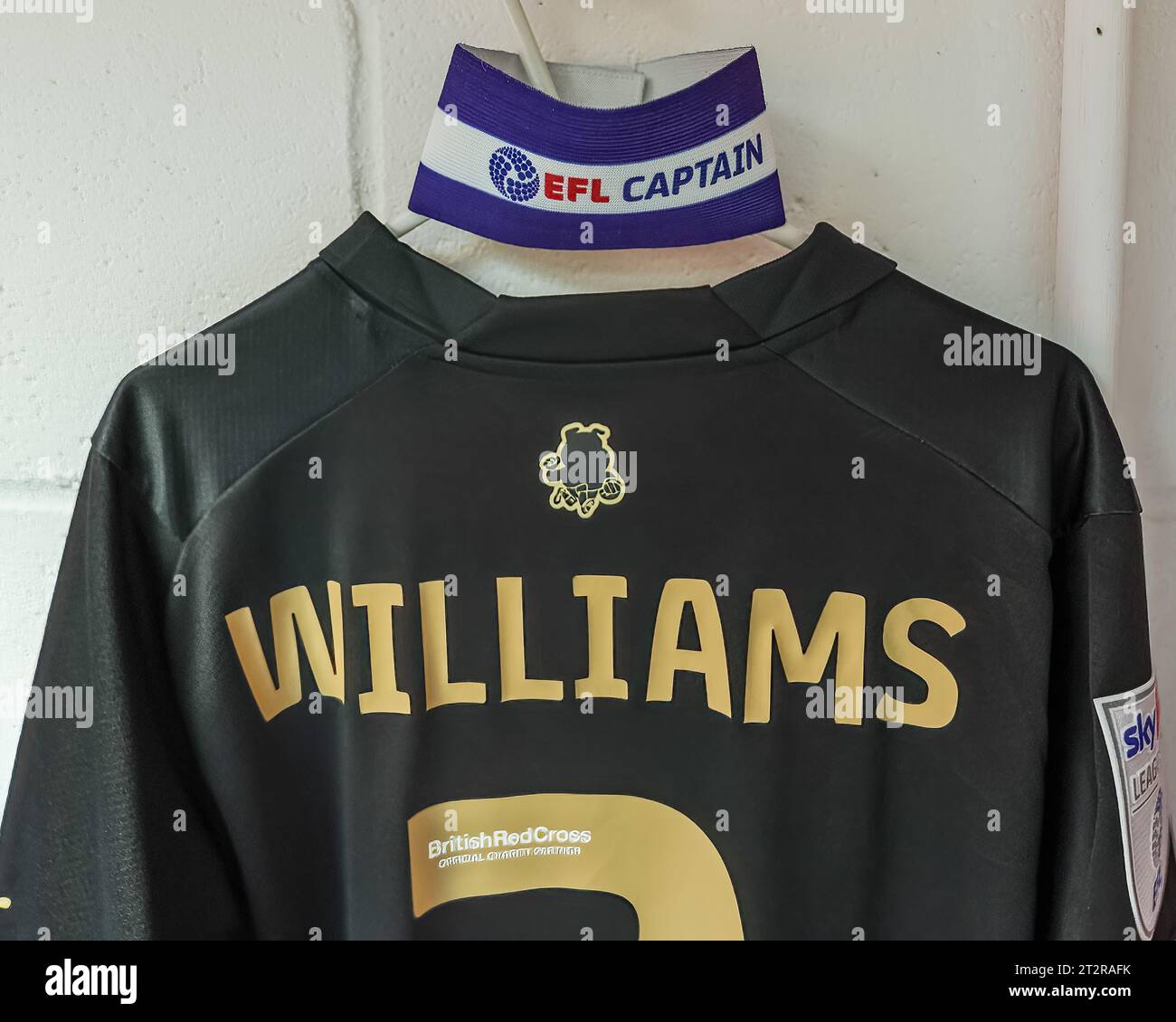 Captains arm band and Toby Tyke on the back of Jordan Williams #2 of ...