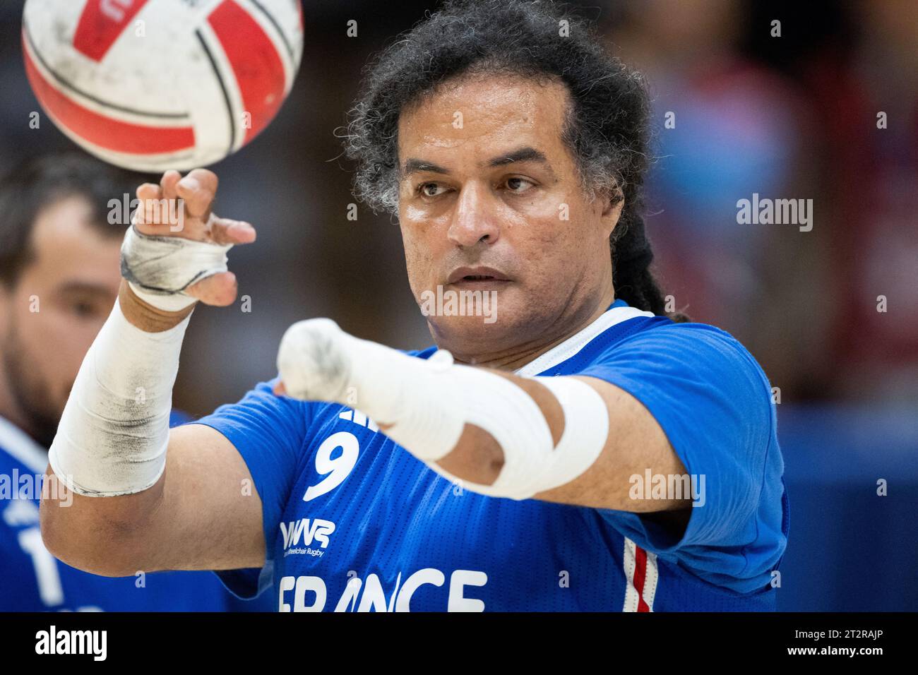 Ryadh Sallem #9 of France during the International Wheelchair Rugby Cup ...