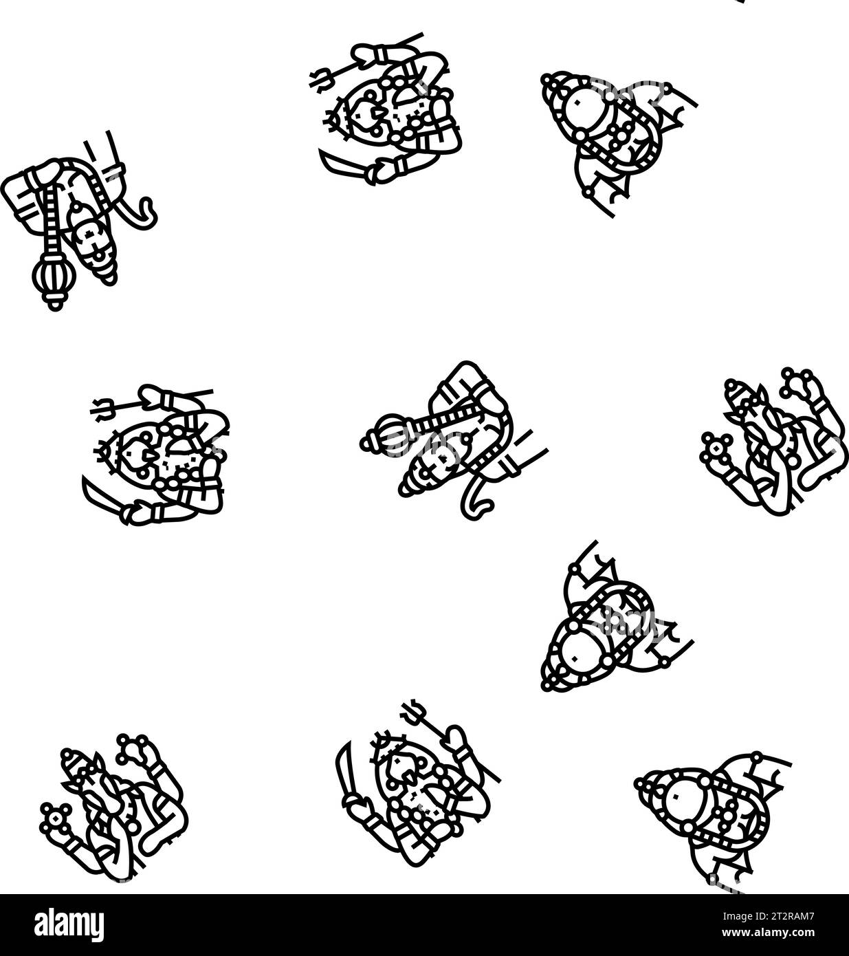 god indian hindu lord krishna vector seamless pattern Stock Vector ...