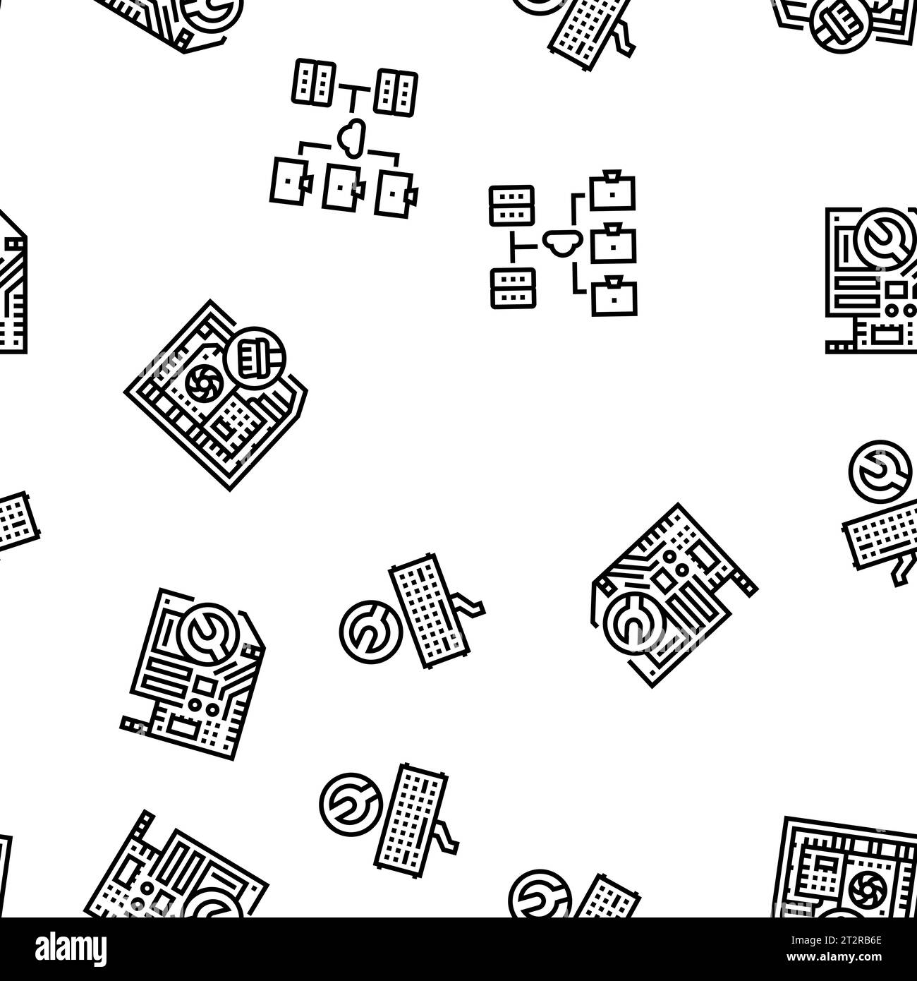 Engineer computer black motherboard Stock Vector Images - Alamy