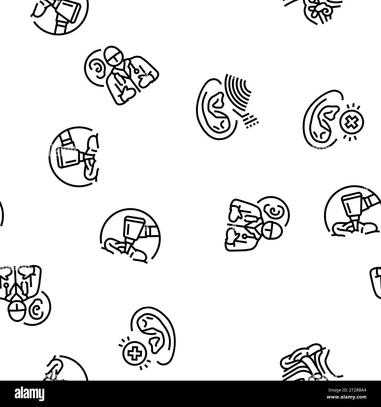 audiologist doctor ear deaf vector seamless pattern Stock Vector Image ...