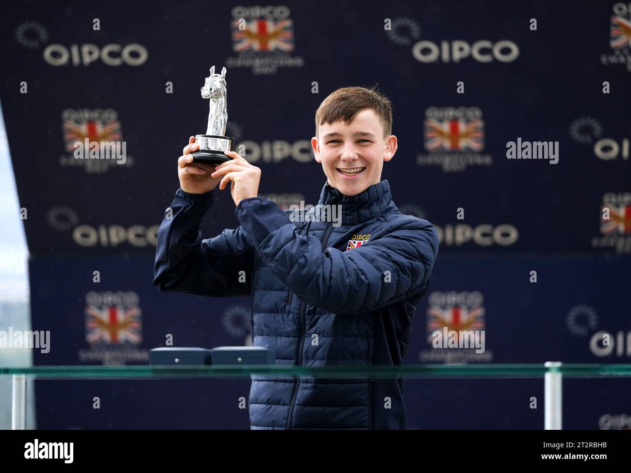 Champion apprentice Billy Loughnane poses for a photo with his trophy ...