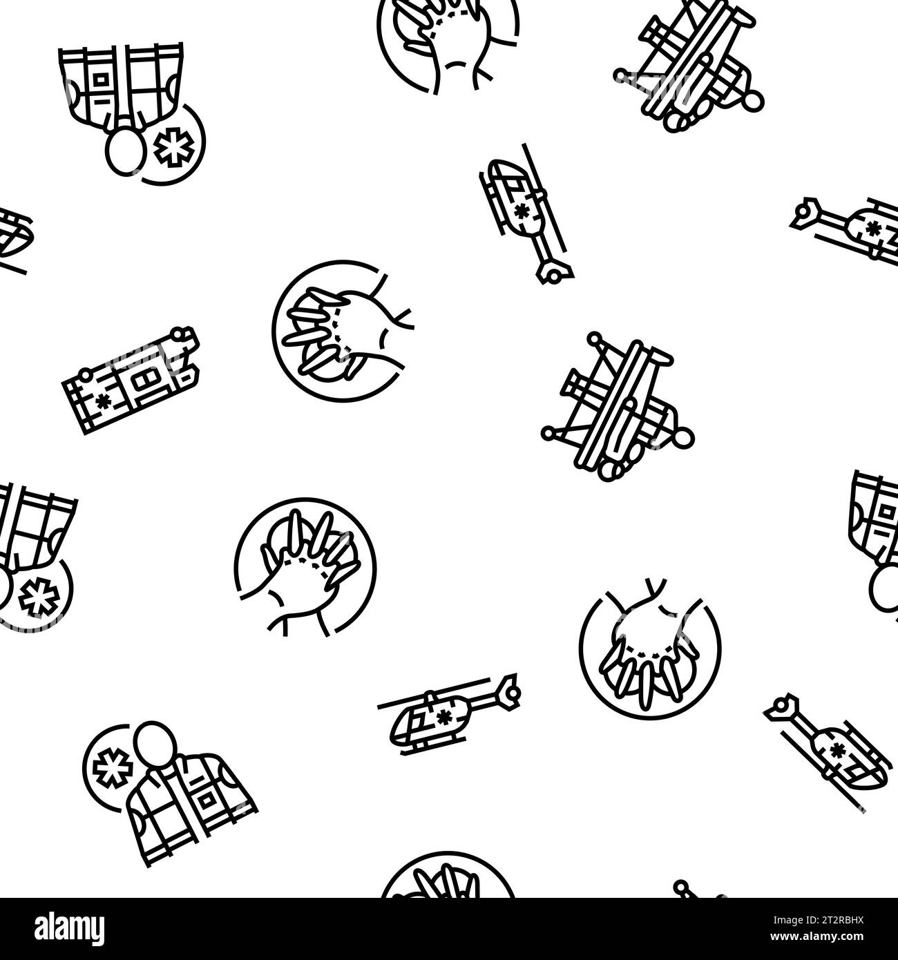 ambulance doctor hospital seamless pattern vector Stock Vector Image ...