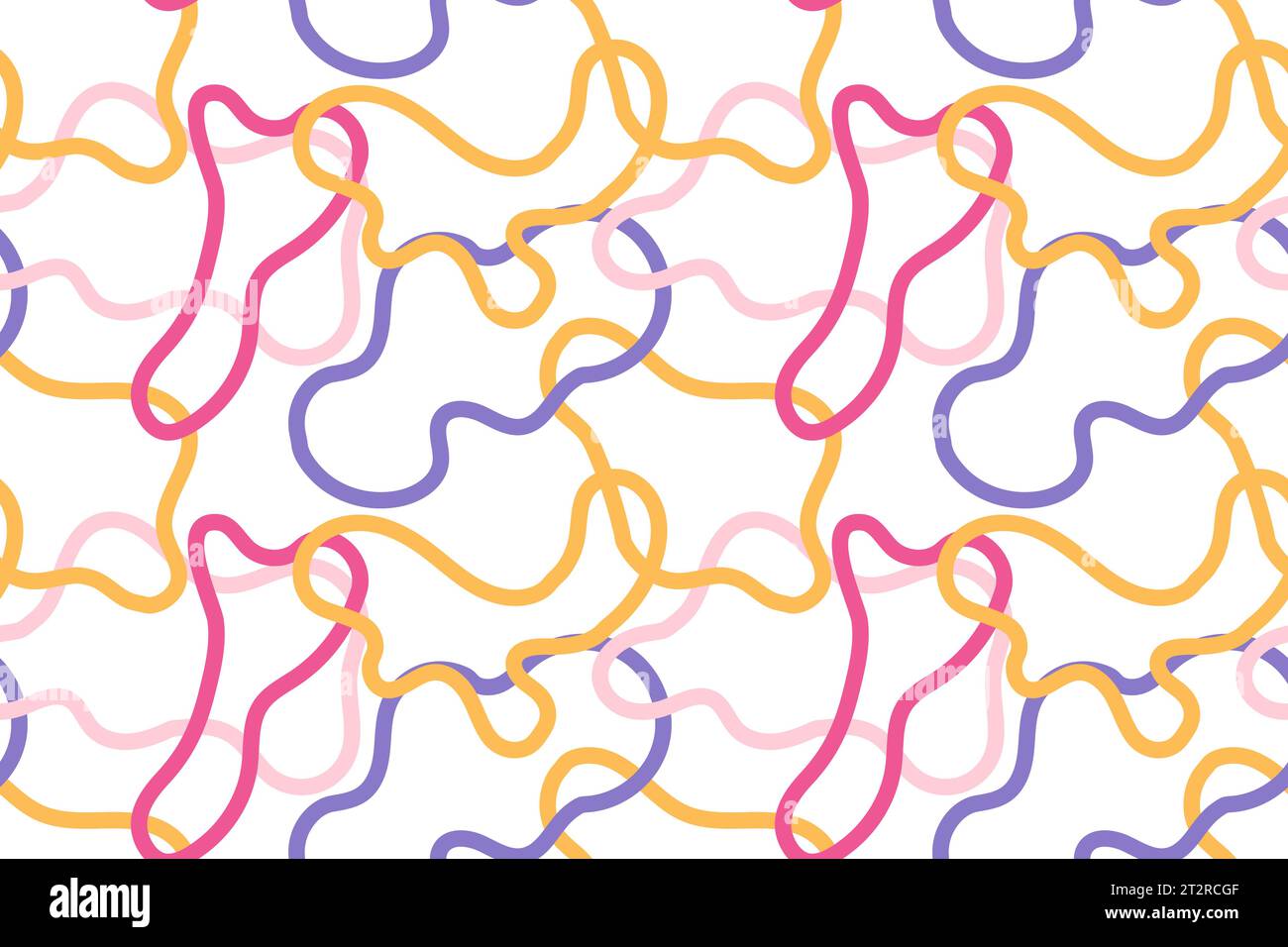 Squiggle cute naive seamless pattern. Creative bright scribble abstract ...