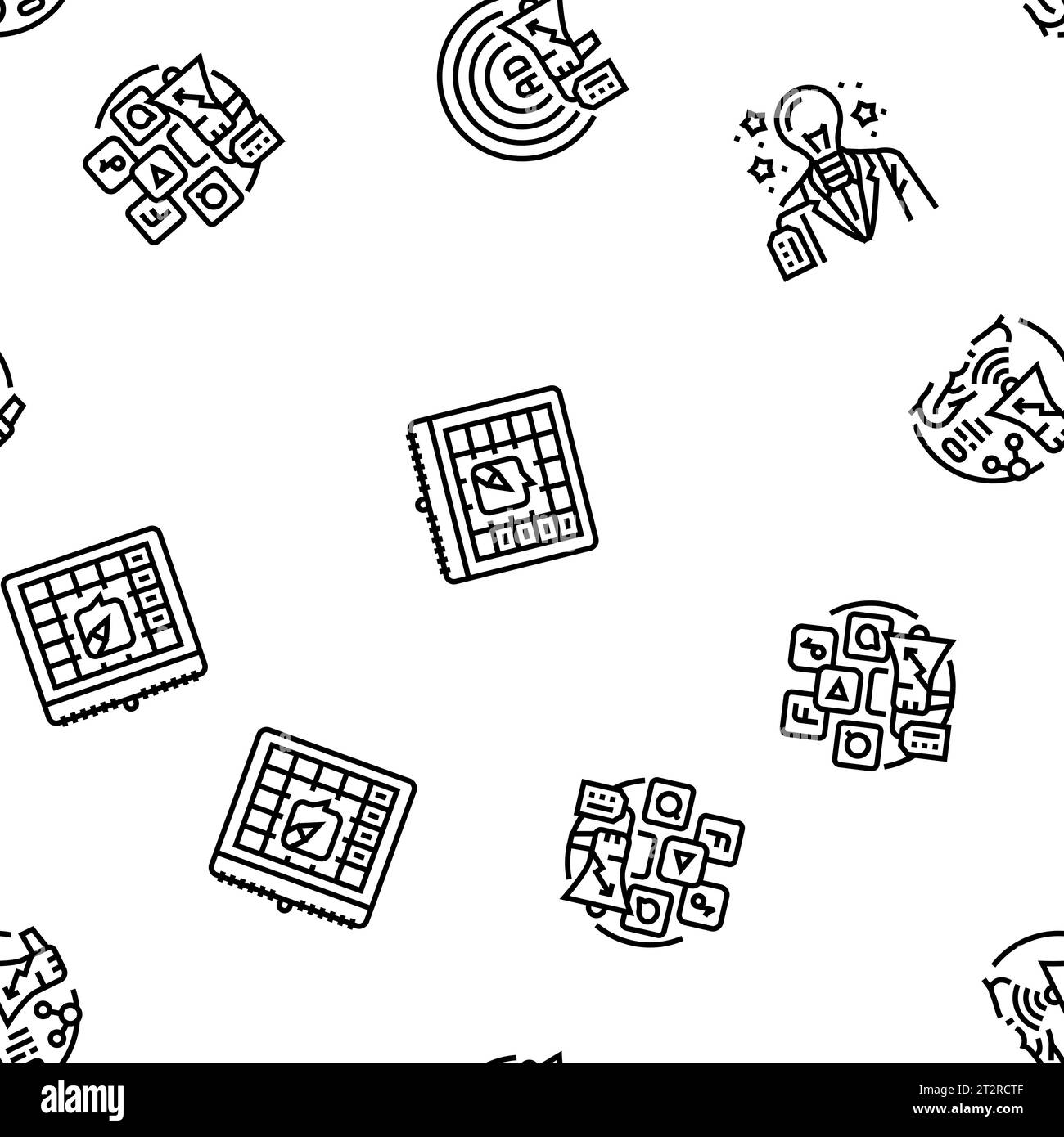 social media marketing seamless pattern vector Stock Vector Image & Art ...
