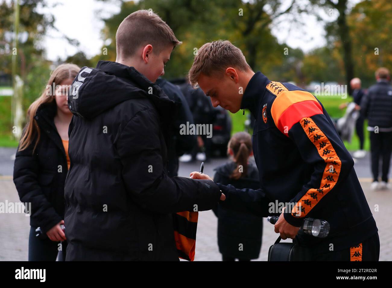 Scott Twine of Hull City meets with fans during the Sky Bet ...