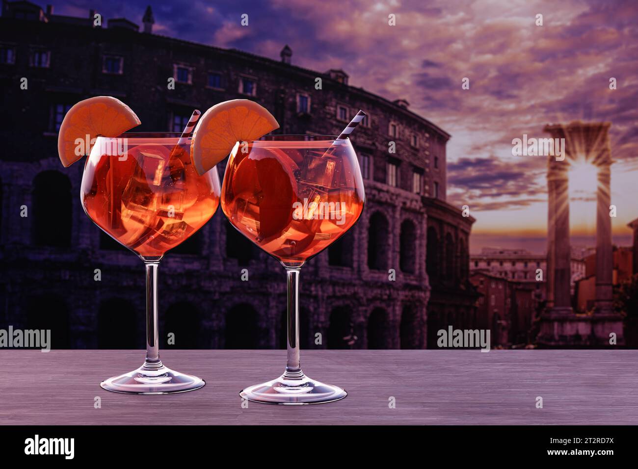 Sunset over colosseum in rome hi-res stock photography and images - Alamy