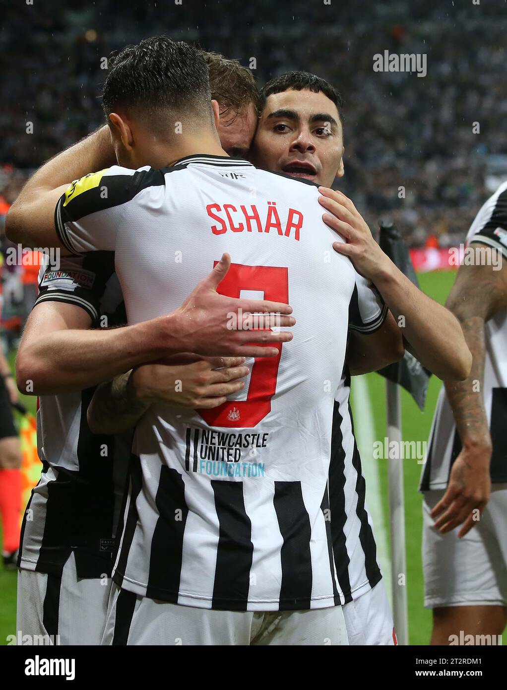 GOAL 3-0, Fabian Schar of Newcastle United goal celebration Miguel ...