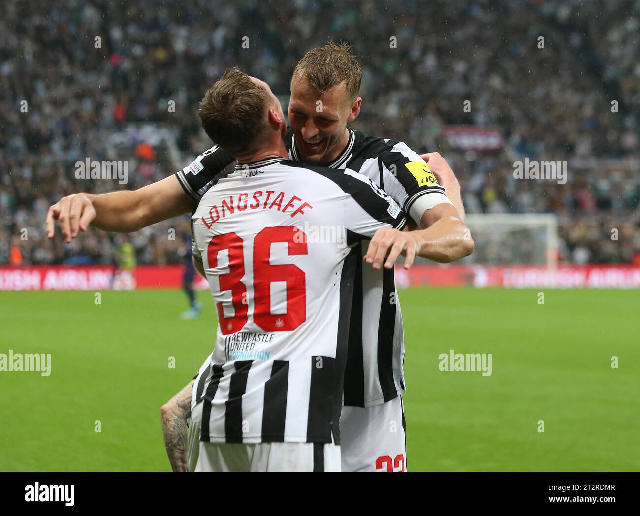 GOAL 4-1, Sean Longstaff of Newcastle United goal celebration Dan Burn ...