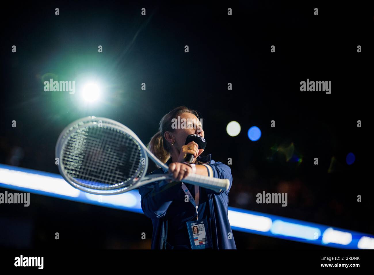 Antwerp, Belgium. 21st Oct, 2023. Sabine Appelmans is seen at the ...